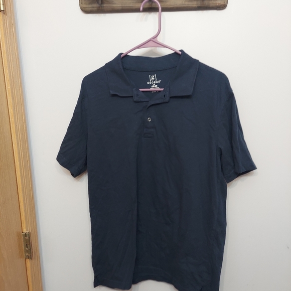 George | Shirts | George Collared Polo Casual Med Navy Blue Shirt ...